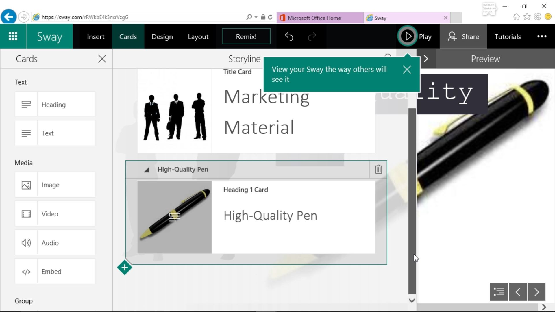 Sway Office 365